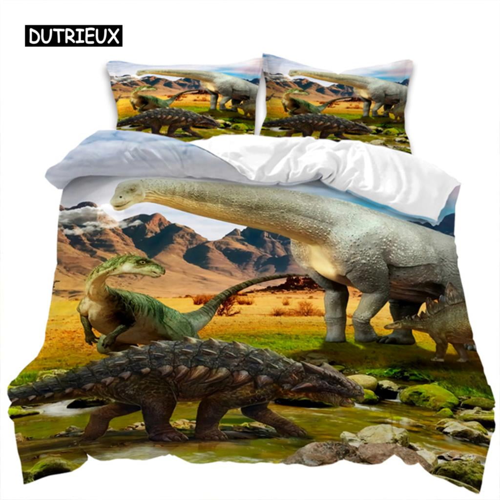 Duvet Cover Park Dinosaur Twin Double Microfiber Animal Comforter Cover ...