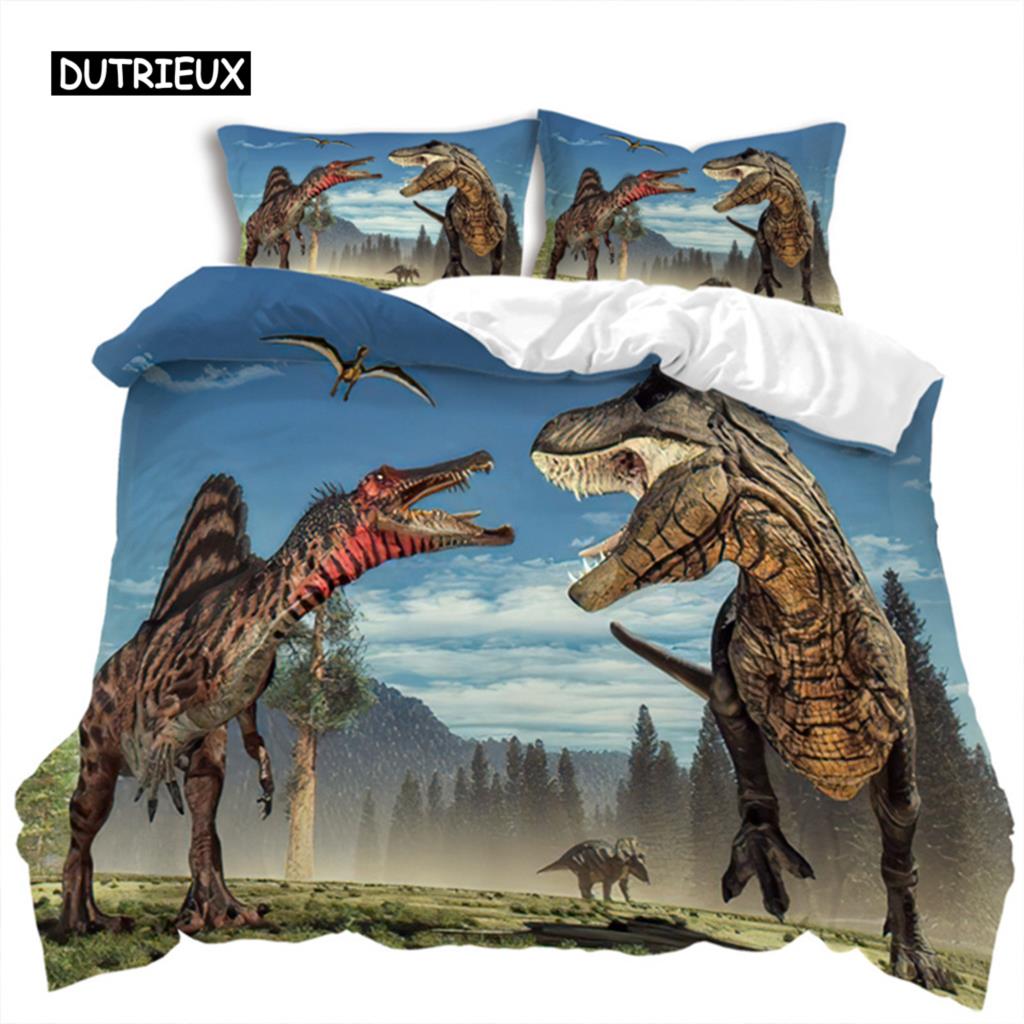 Duvet Cover Park Dinosaur Twin Double Microfiber Animal Comforter Cover ...