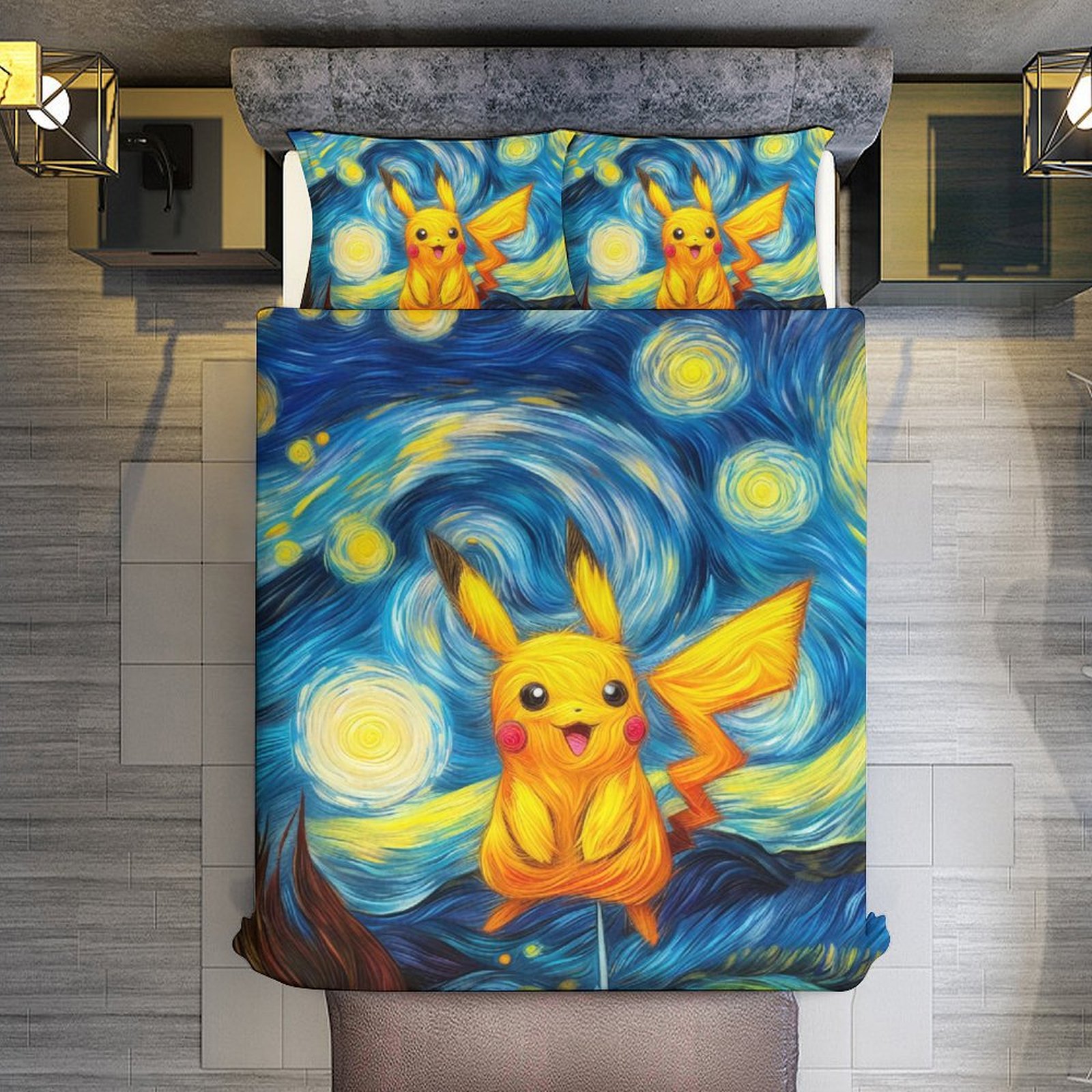 Duvet Cover,Pikachu Style Bed Sheets for Boys,Bedding for Boys and ...