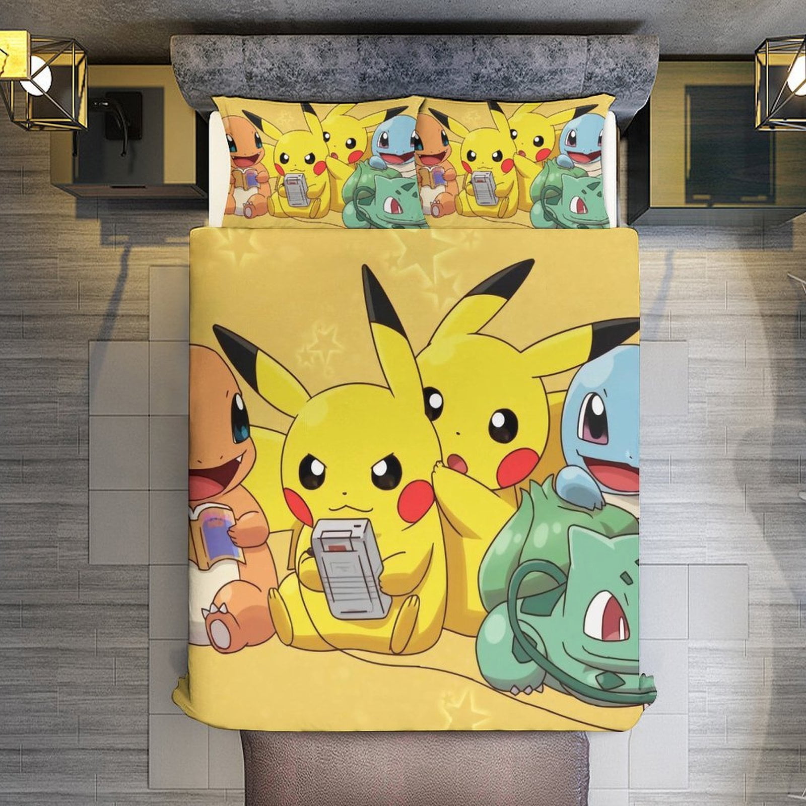 Duvet Cover,Pokémon Charmander Squirtle Bulbasaur Bed Sheets for Boys ...