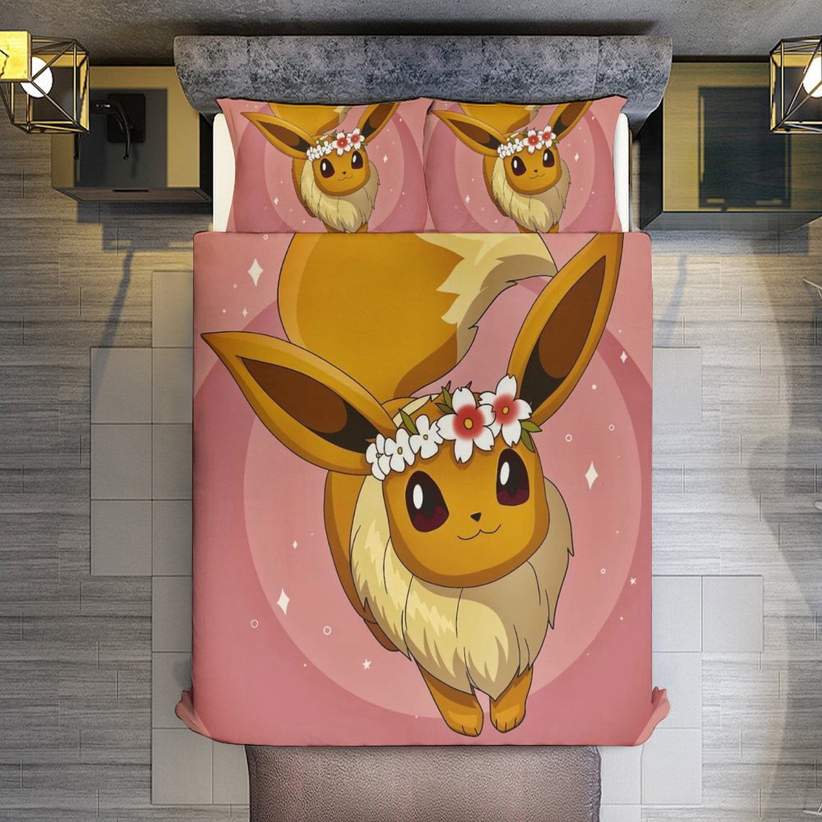 Duvet Cover,Pokémon Eevee Bed Sheets for Boys,Bedding for Boys and ...