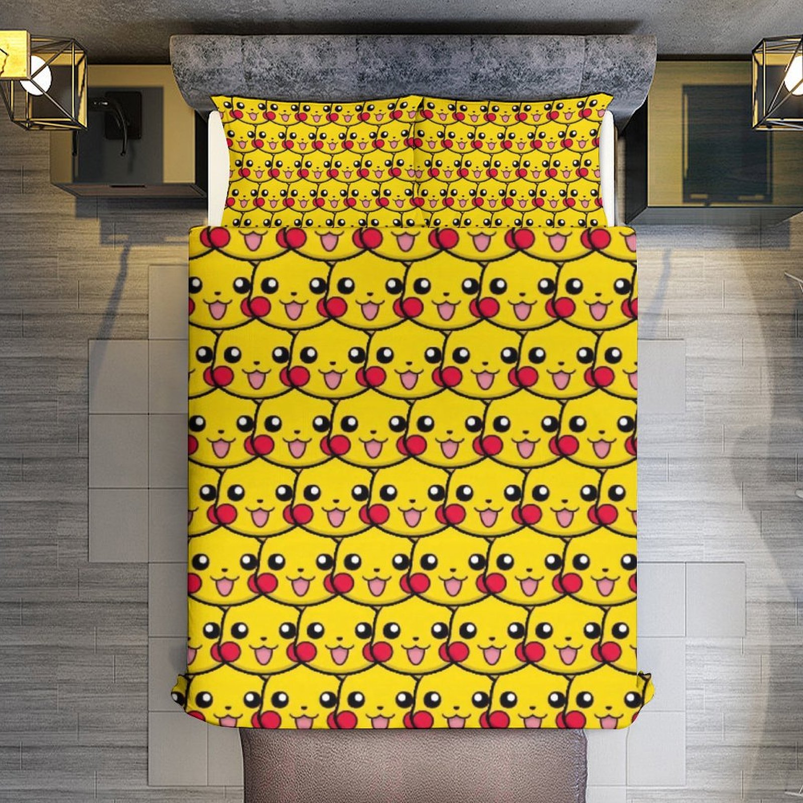 Duvet Cover,Pokémon Pikachu face Bed Sheets for Boys,Bedding for Boys ...