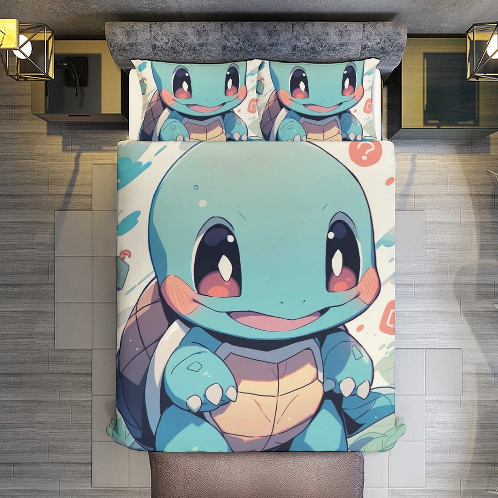 Duvet Cover,Pokémon Squirtle Bed Sheets for Boys,Bedding for Boys and ...