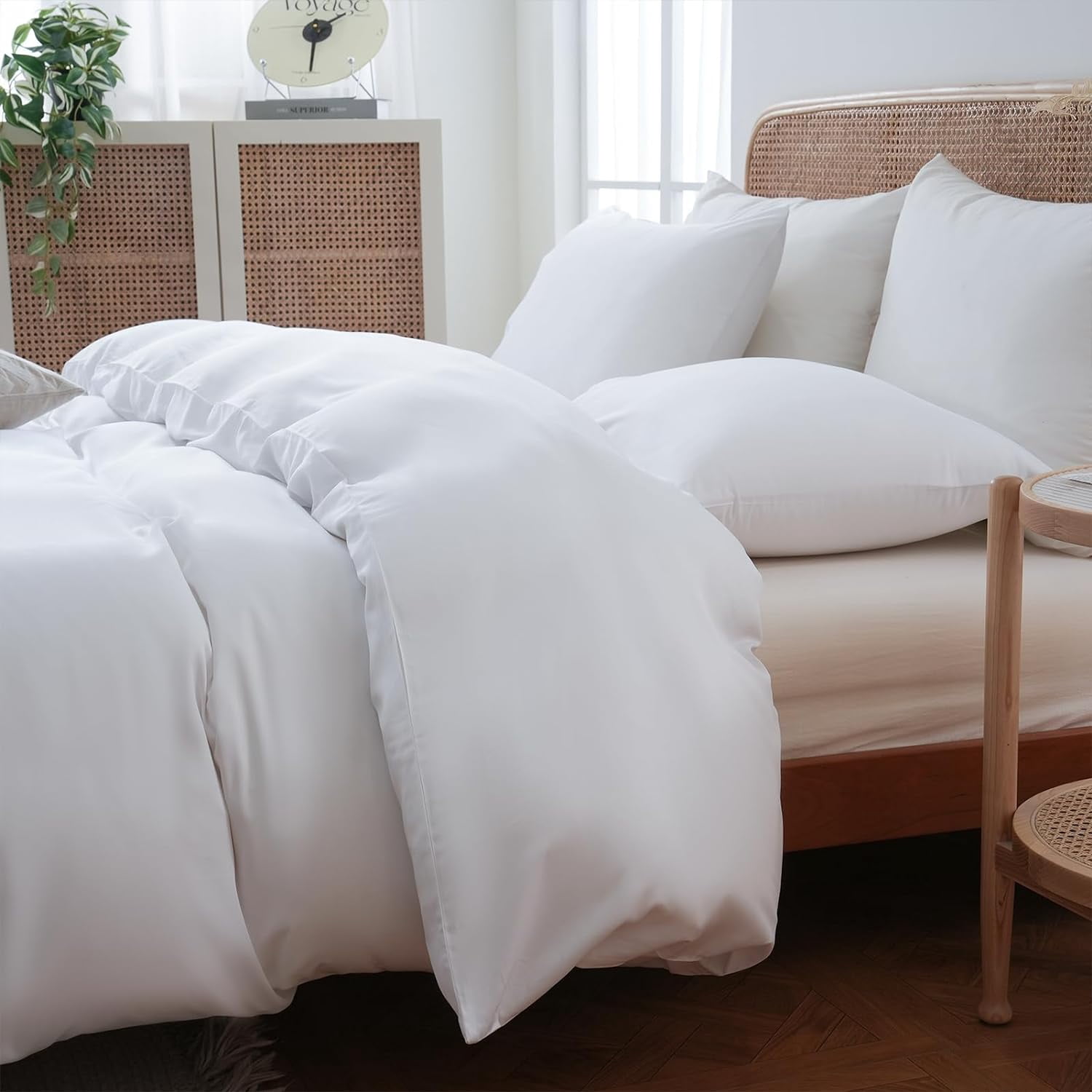 Duvet Cover Queen Size, 100% Rayon Derived from Bamboo, Luxury Silky ...