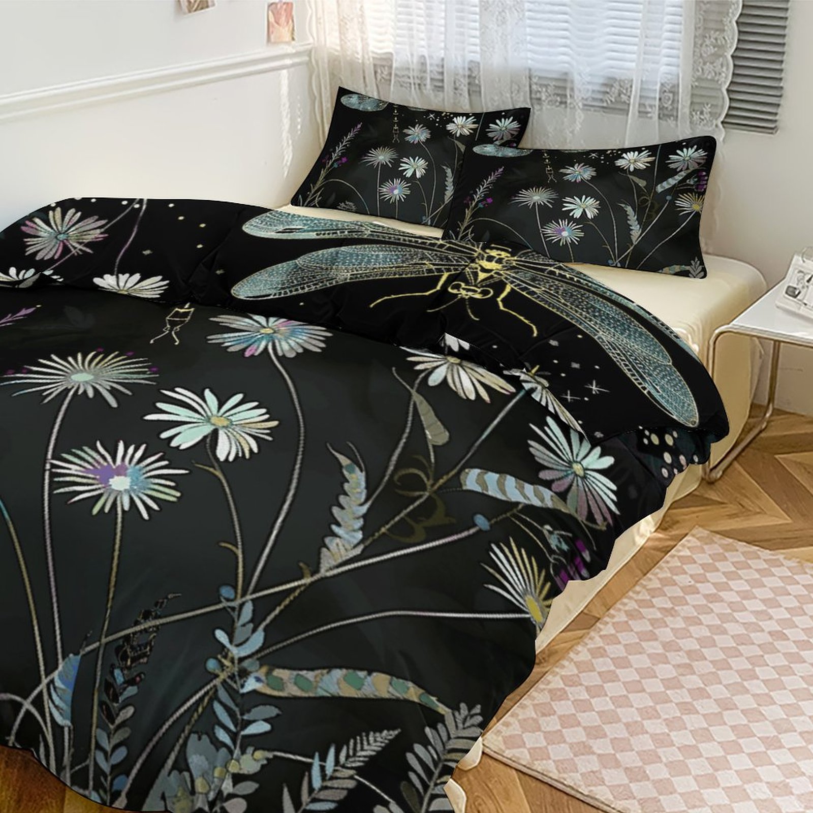 Duvet Cover Queen Size Dragonfly 3 Pcs Duvet Cover Set Bedding Sets ...