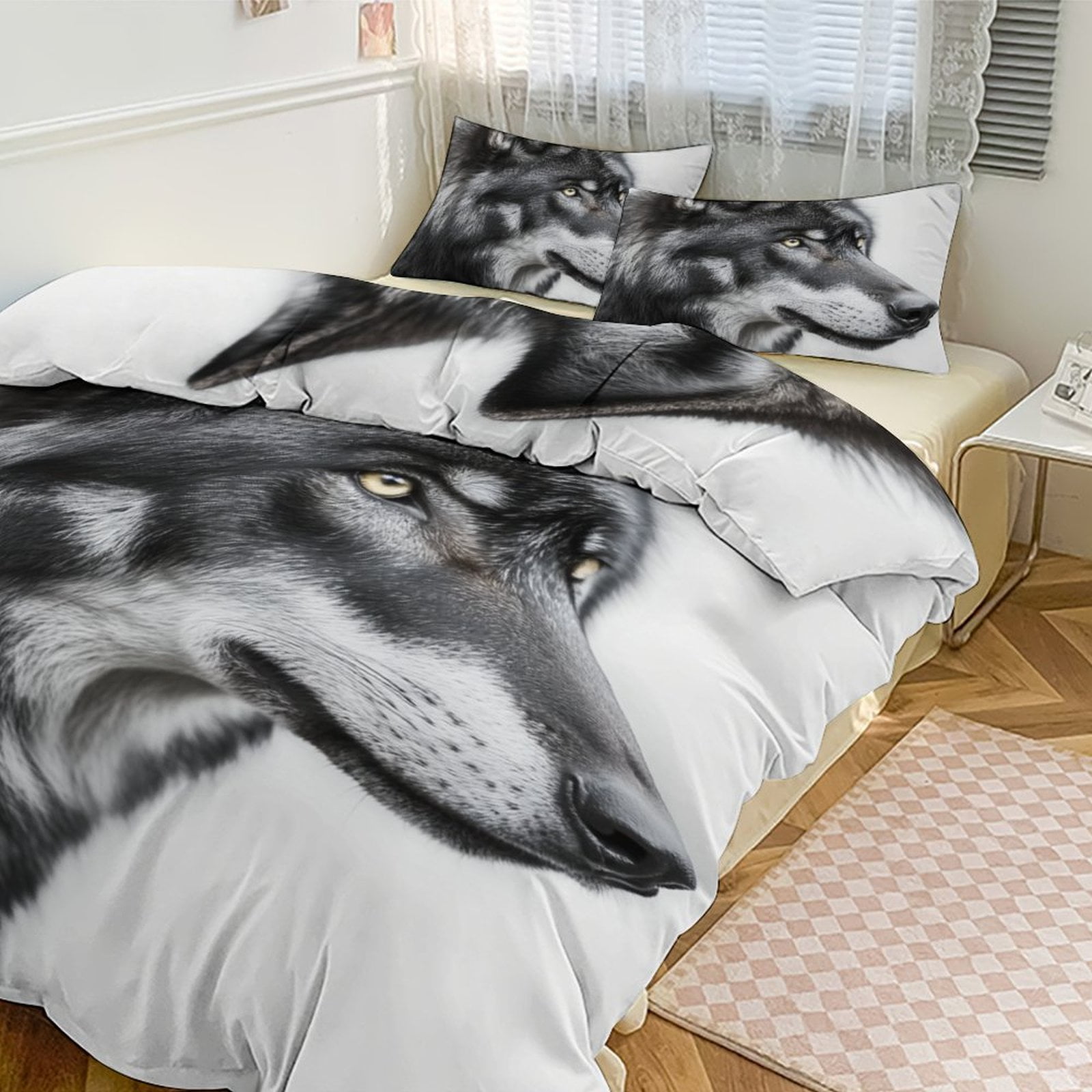 Duvet Cover Queen Size Jungle Wolf Mech 3 Pcs Duvet Cover Set Bedding ...