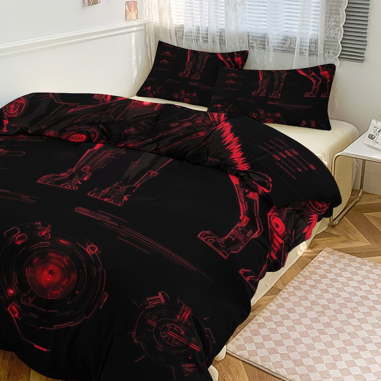 Duvet Cover Queen Size Jungle Wolf Mech 3 Pcs Duvet Cover Set Bedding ...