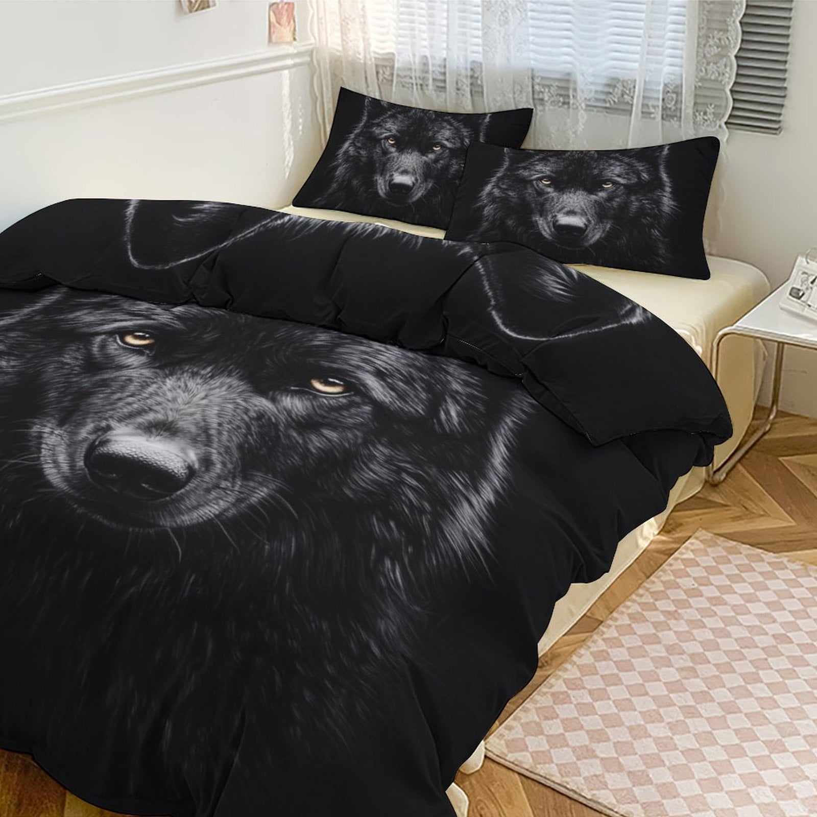 Duvet Cover Queen Size Jungle Wolf Mech 3 Pcs Duvet Cover Set Bedding ...
