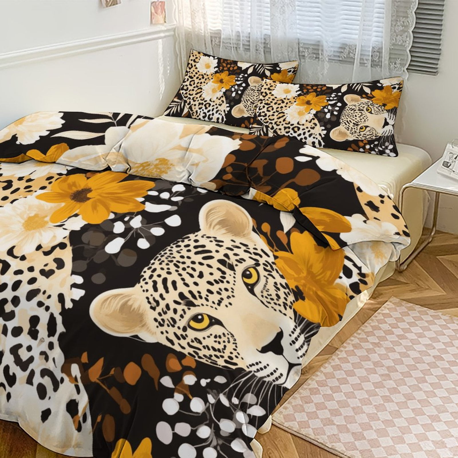 Duvet Cover Queen Size Leopard Print 3 Pcs Duvet Cover Set Bedding Sets ...