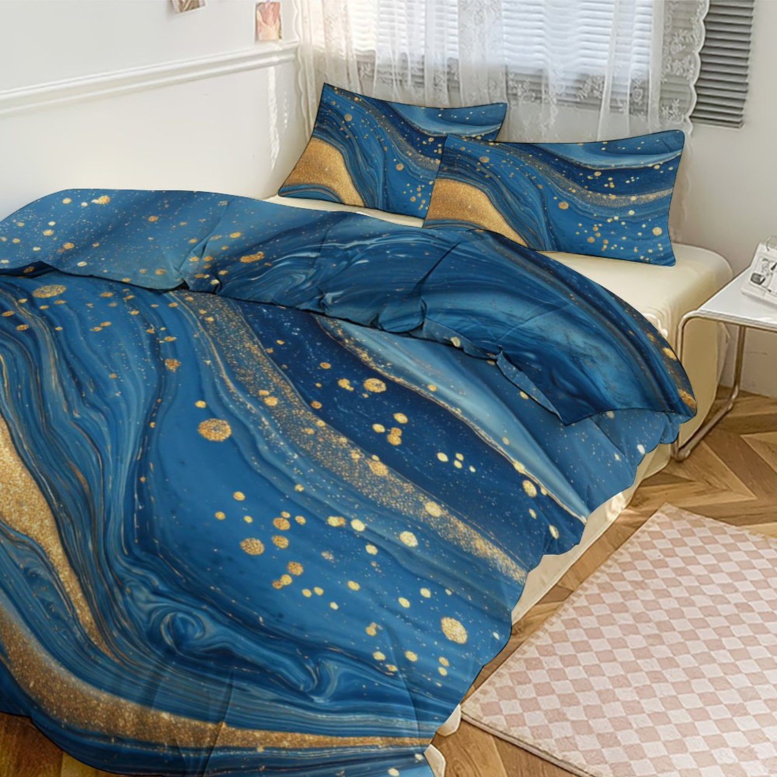 Duvet Cover Queen Size Marble Texture 3 Pcs Duvet Cover Set Bedding ...