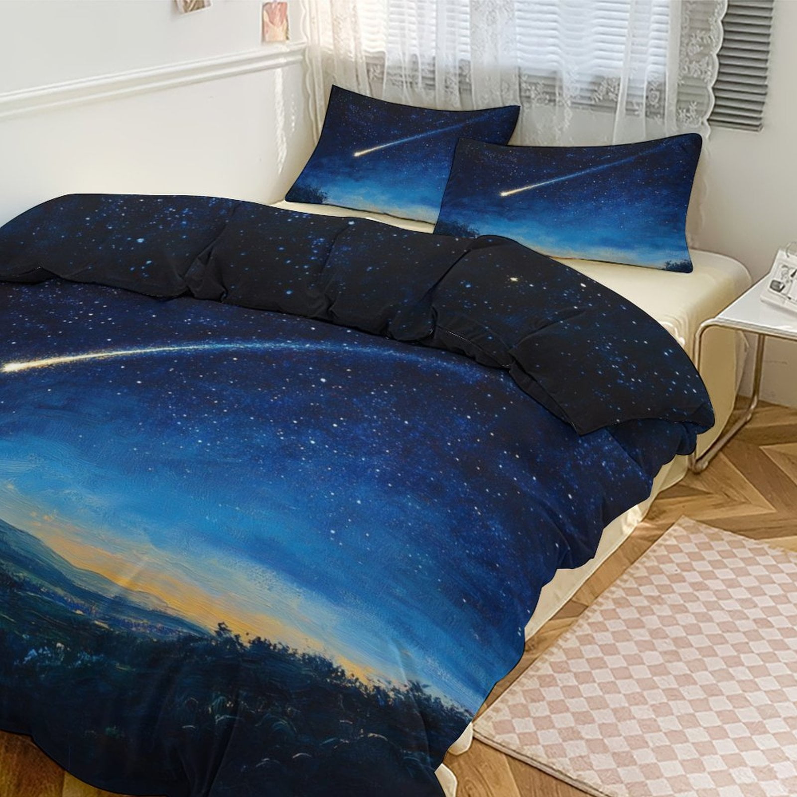 Duvet Cover Queen Size Starlit Sky 3 Pcs Duvet Cover Set Bedding Sets ...