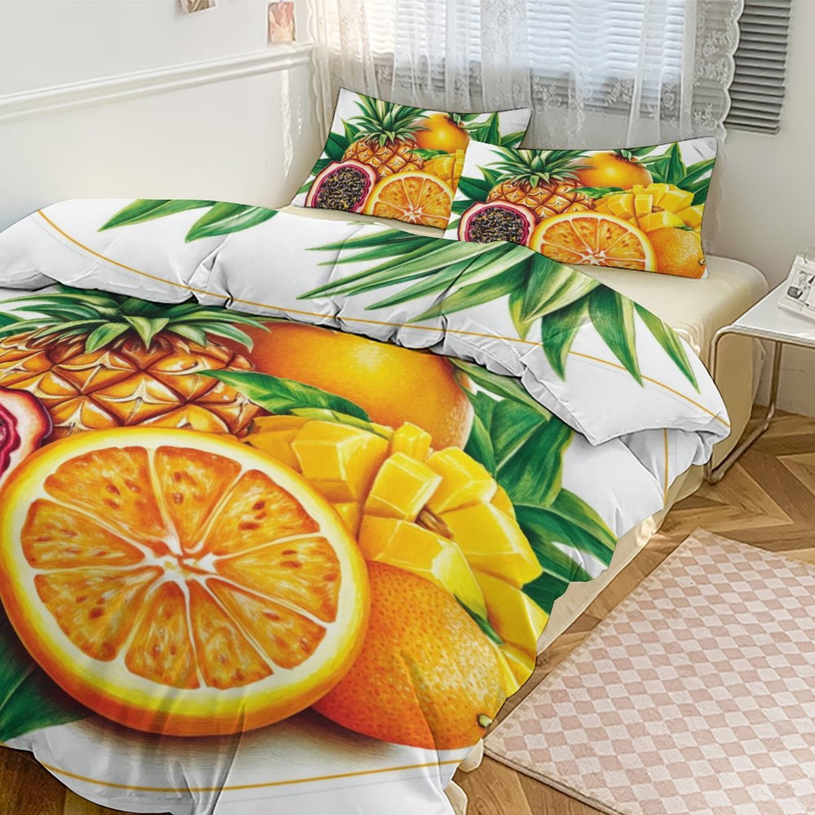 Duvet Cover Queen Size Tropical Fruits with Exotic Flavors 3 Pcs Duvet ...