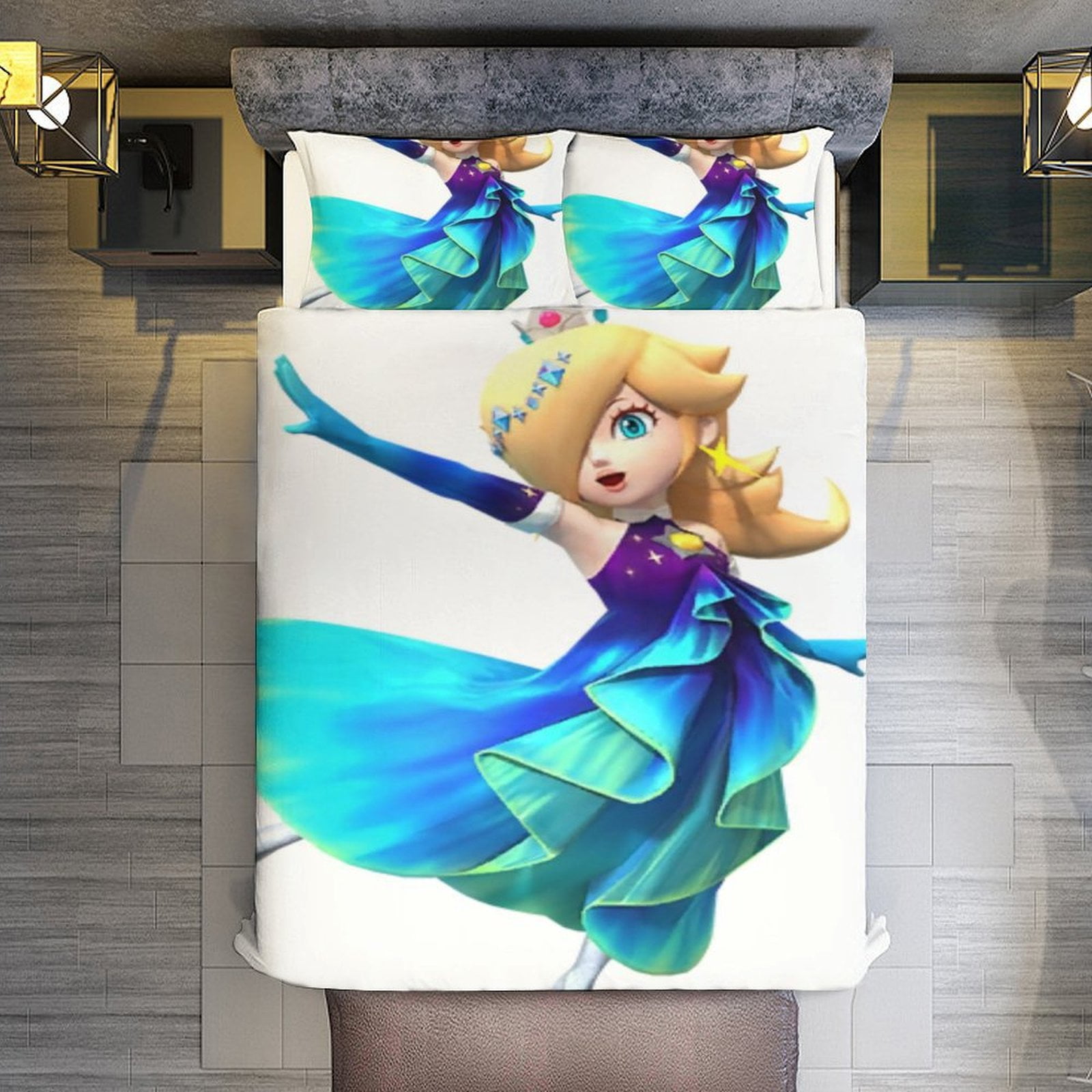 Duvet Cover,Rosalina Mario Kart Tour Aurora Borealis Dress Bed Sheets ...