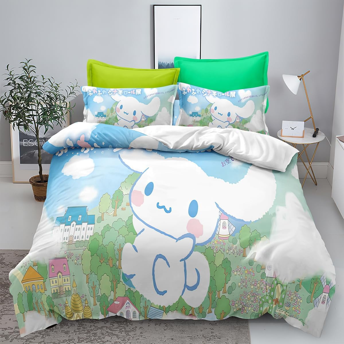 Duvet Cover Set 3D Printed Cinnamoroll Soft Microfiber 3 Pieces ...
