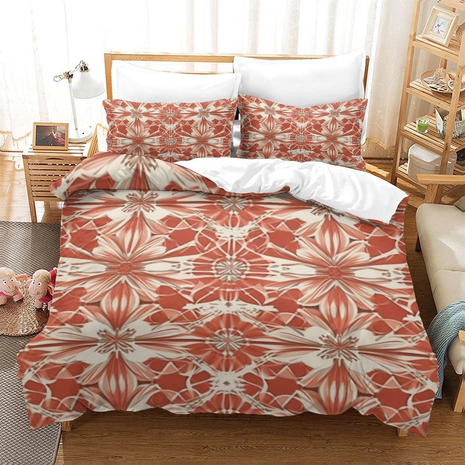 Duvet Cover Set Abstract Flower Printed Bedspreads Woman Modern Home ...