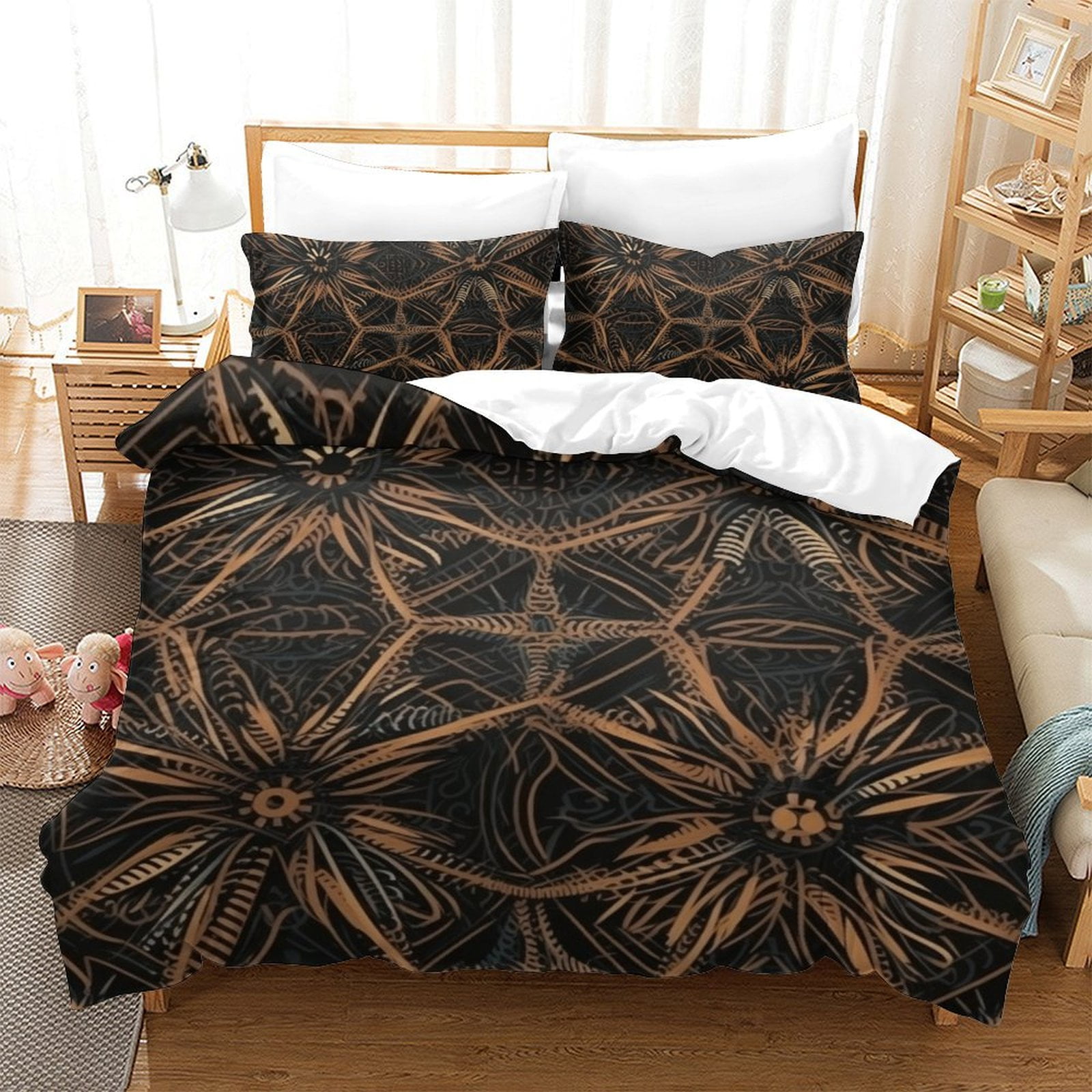 Duvet Cover Set Abstract Flower Printed Bedspreads Woman Modern Home ...