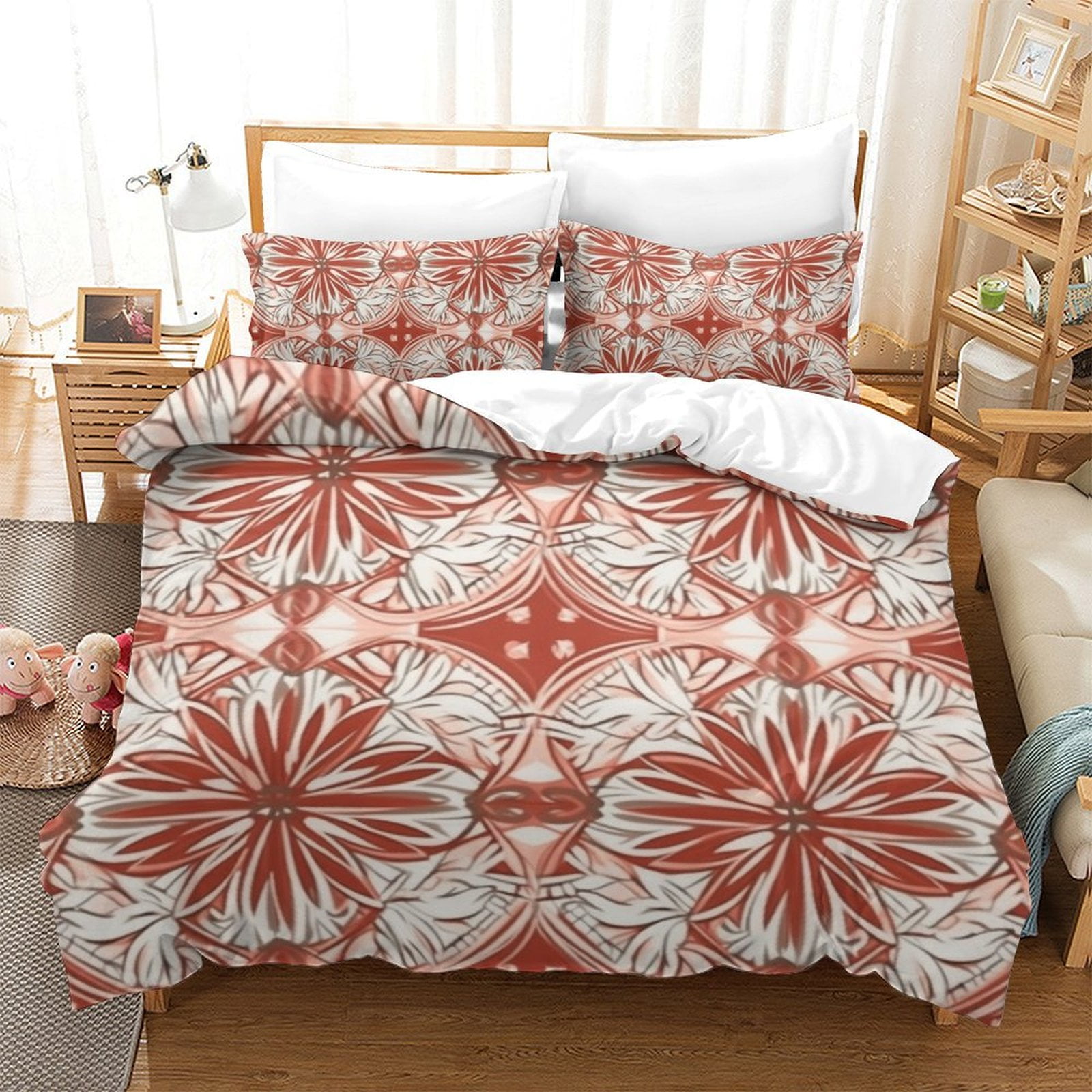 Duvet Cover Set Abstract Flower Printed Bedspreads Woman Modern Home ...