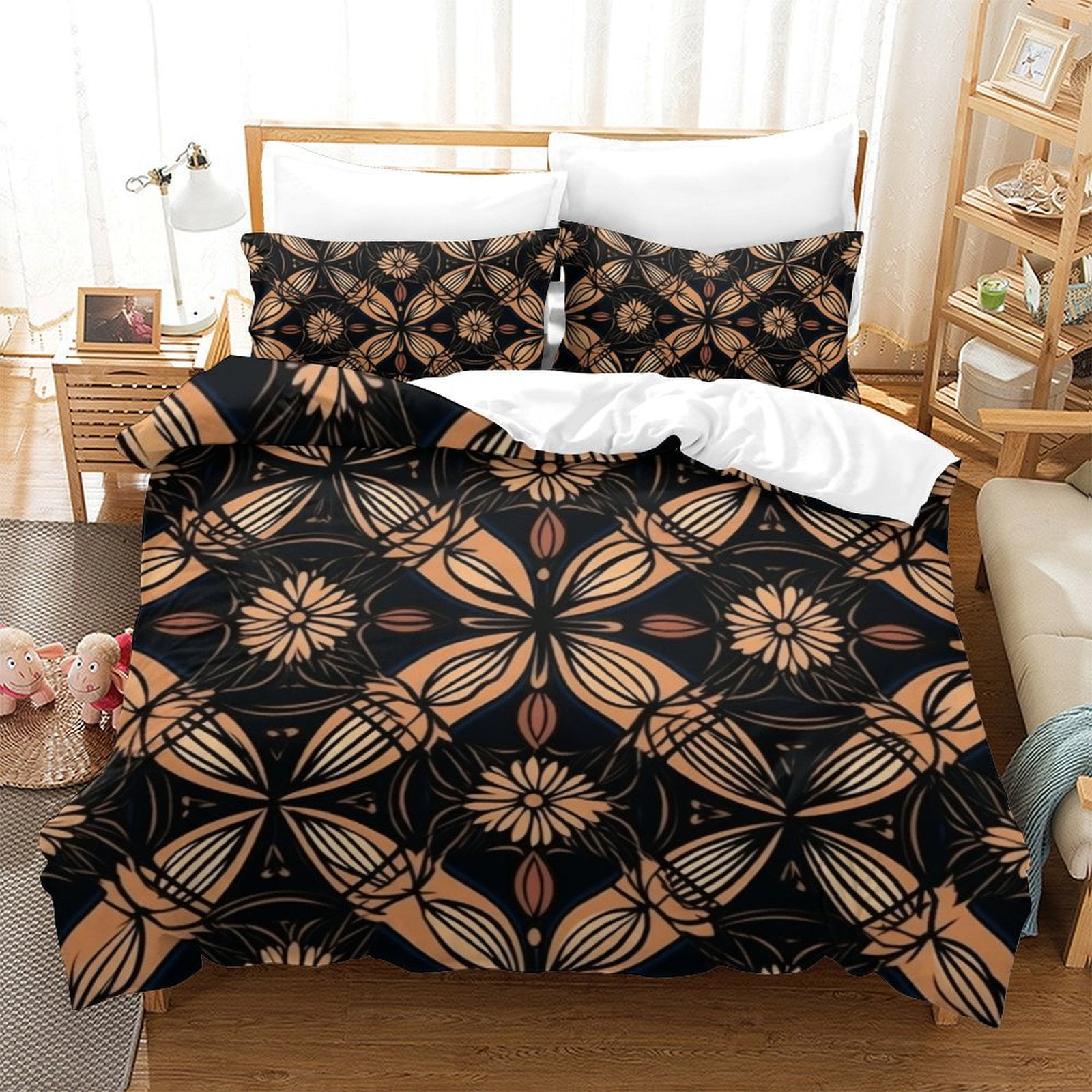 Duvet Cover Set Abstract Flower Printed Bedspreads Woman Modern Home ...