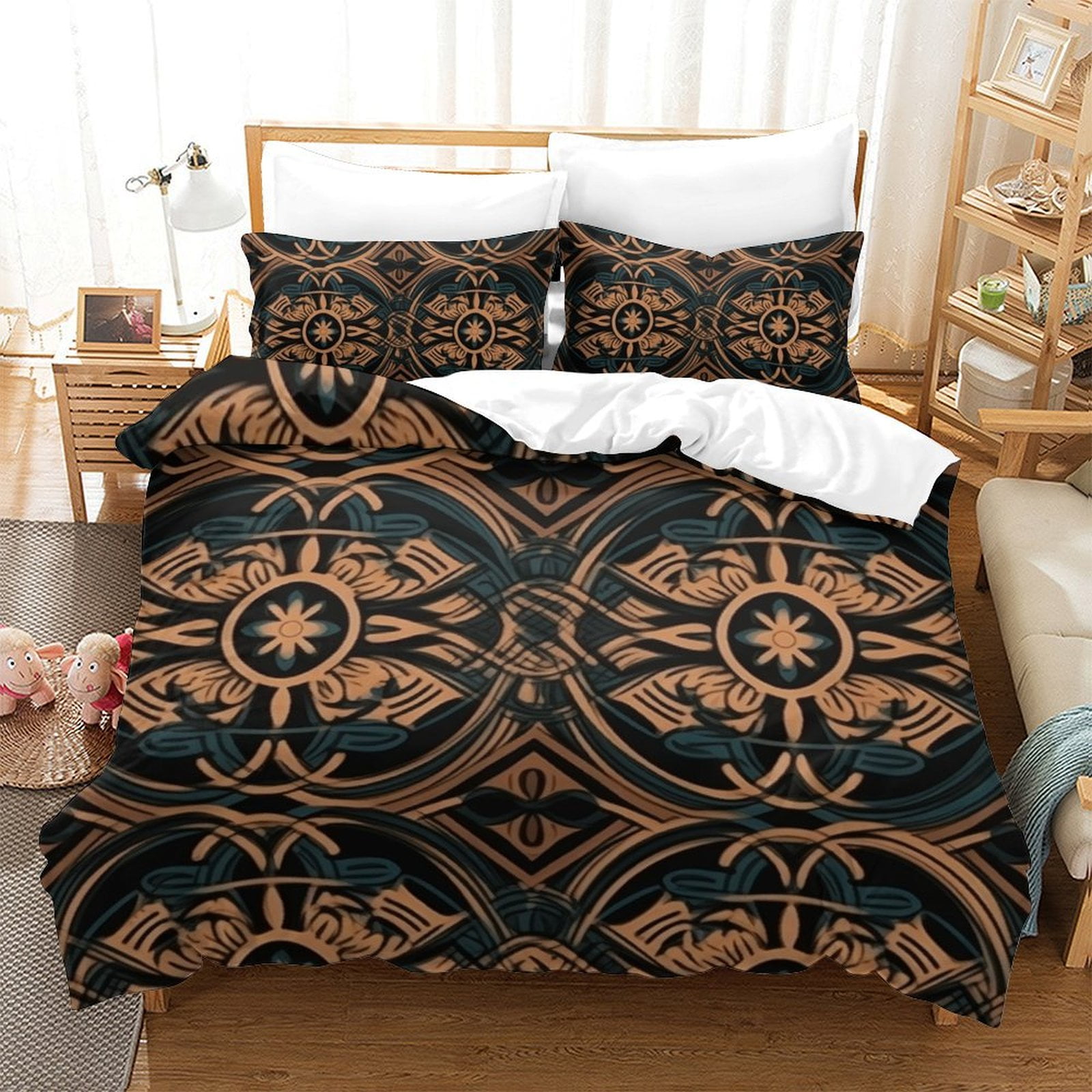 Duvet Cover Set Abstract Flower Printed Bedspreads Woman Modern Home ...