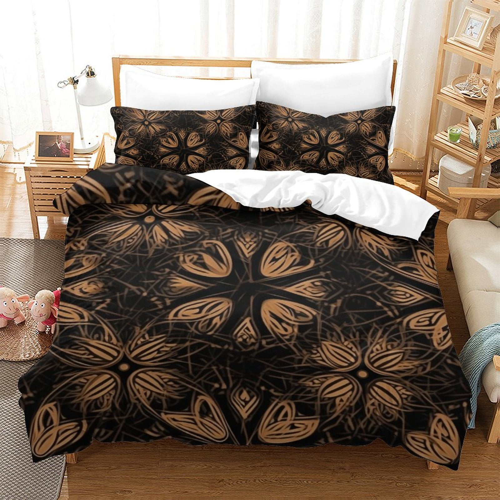 Duvet Cover Set Abstract Flower Printed Bedspreads Woman Modern Home ...