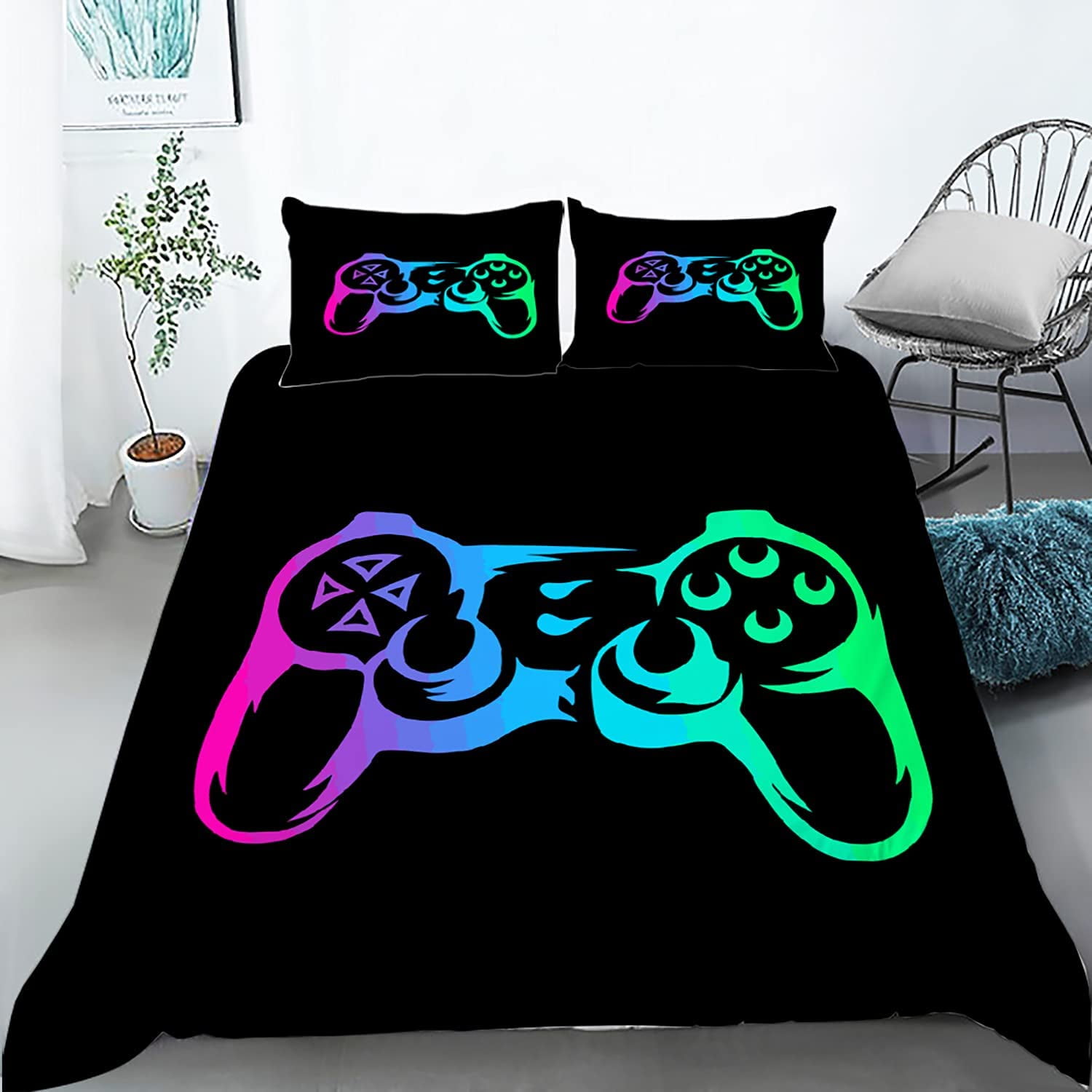 Duvet Cover Set for Boys,Gamer Bedding Set,Video Games Comforter Cover ...