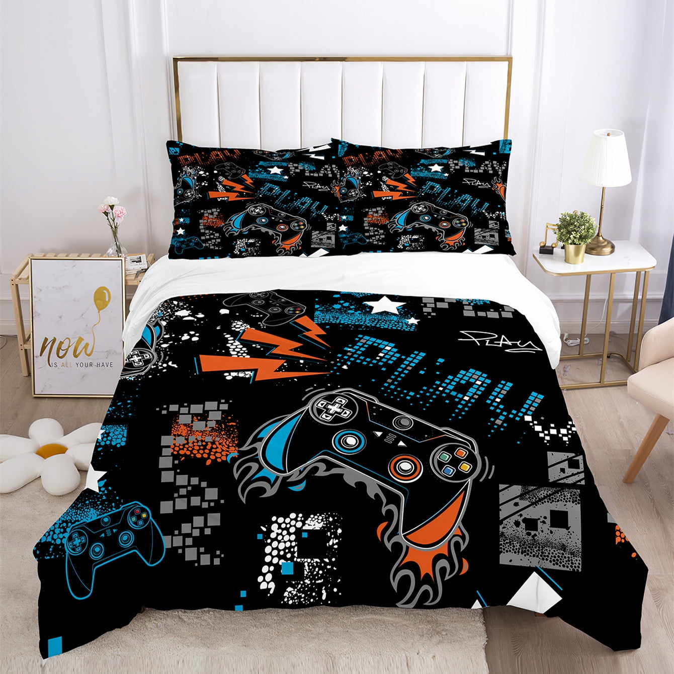 Duvet Cover Set for Boys,Gamer Bedding Set,Video Games Comforter Cover ...