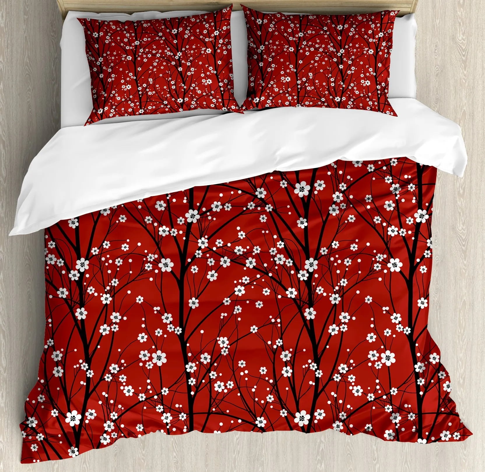 Duvet Cover Set Branch of A Flourishing Sakura Tree Flower Cherry ...