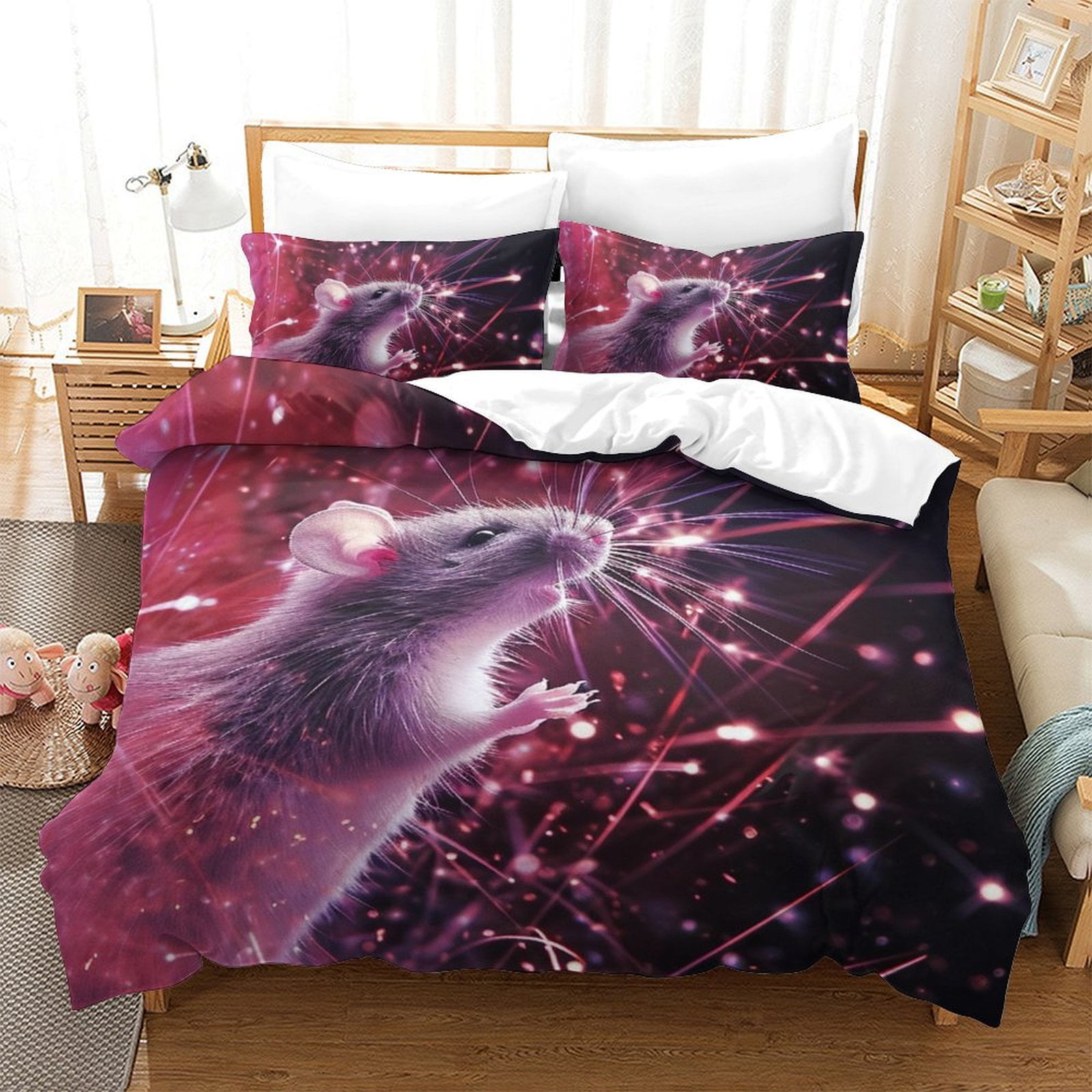 Duvet Cover Set Cartoon Rat Mouse Printed Bedspreads Teen Adult High ...