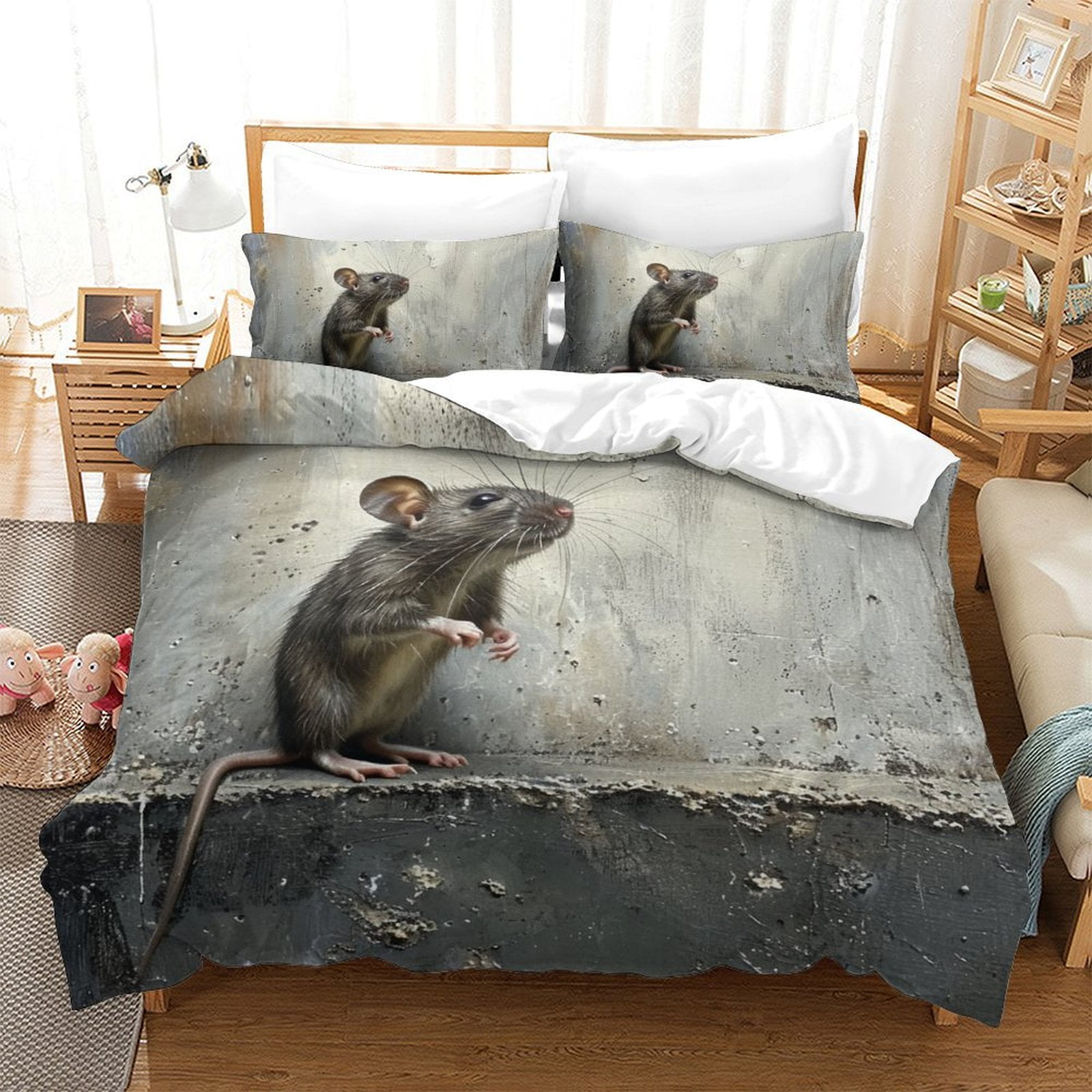 Duvet Cover Set Cartoon Rat Mouse Printed Bedspreads Teen Adult High ...