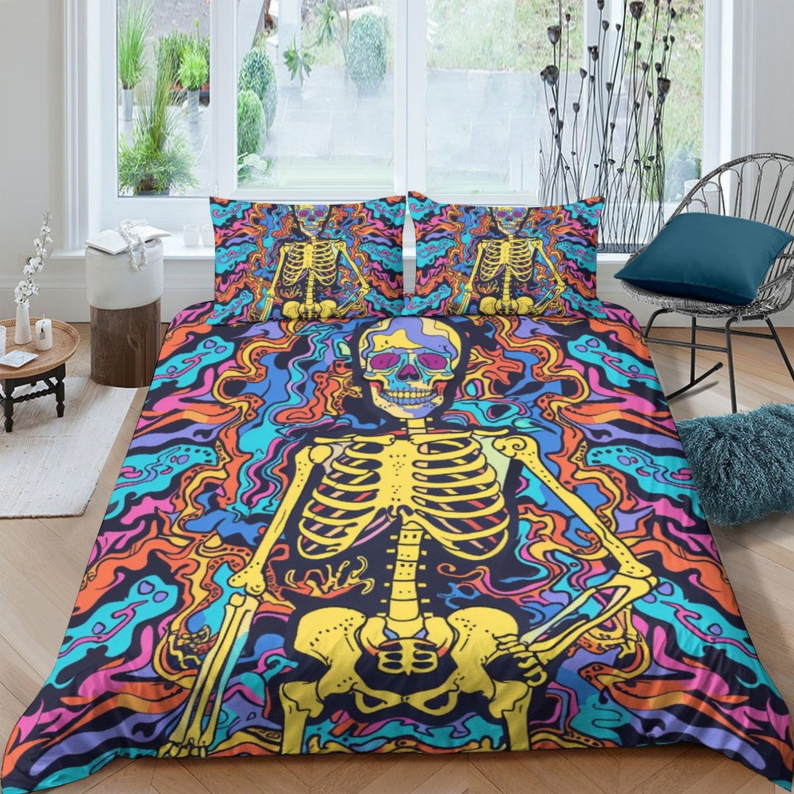 Duvet Cover Set Home Textiles Skull Printed Bedspreads Boy Man Creative ...