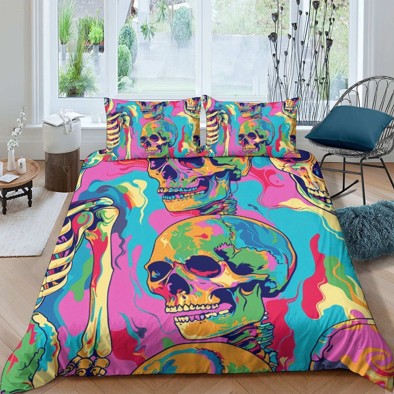 Duvet Cover Set Home Textiles Skull Printed Bedspreads Boy Man Creative ...