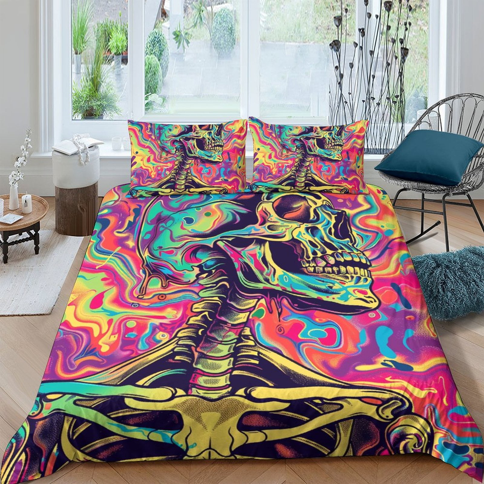 Duvet Cover Set Home Textiles Skull Printed Bedspreads Boy Man Creative ...