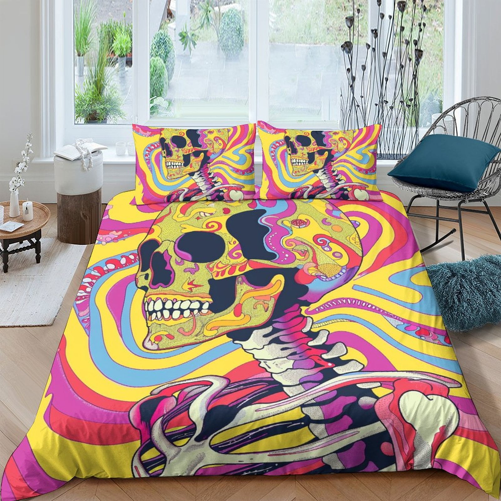 Duvet Cover Set Home Textiles Skull Printed Bedspreads Boy Man Creative ...