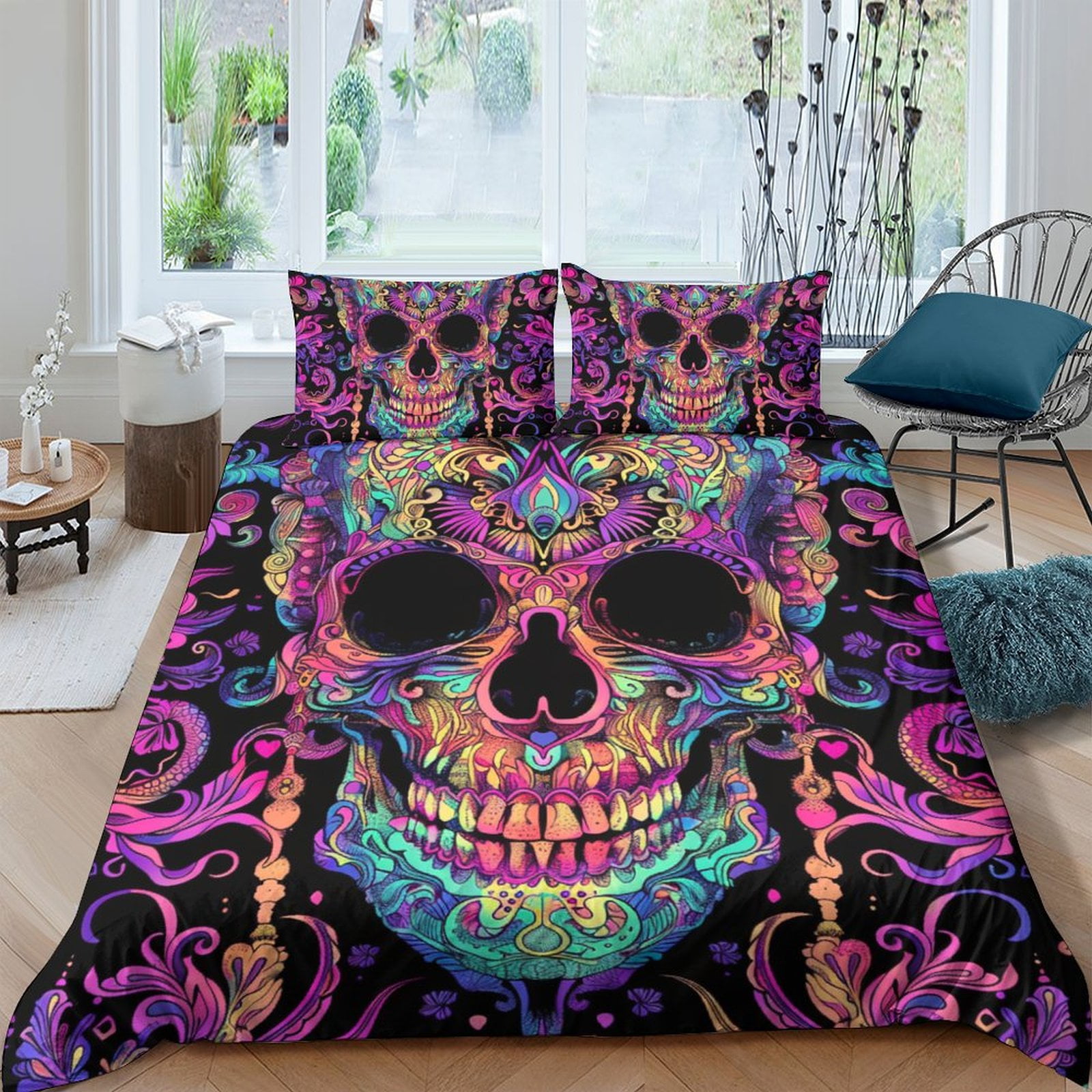Duvet Cover Set Home Textiles Skull Printed Bedspreads Boy Man Creative ...
