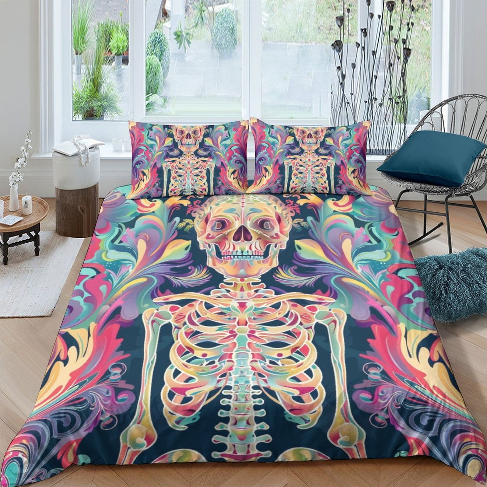 Duvet Cover Set Home Textiles Skull Printed Bedspreads Boy Man Creative ...