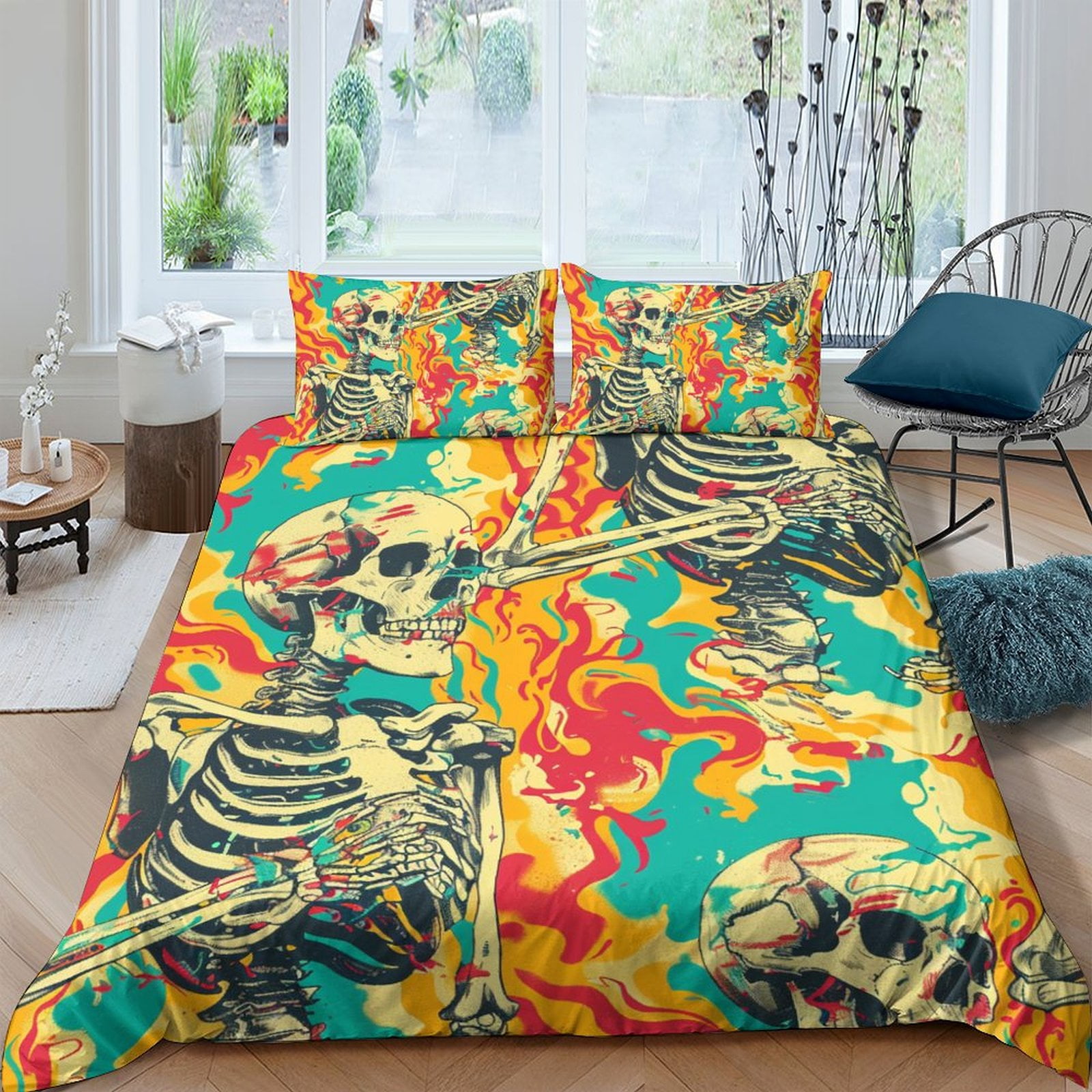 Duvet Cover Set Home Textiles Skull Printed Bedspreads Boy Man Creative ...