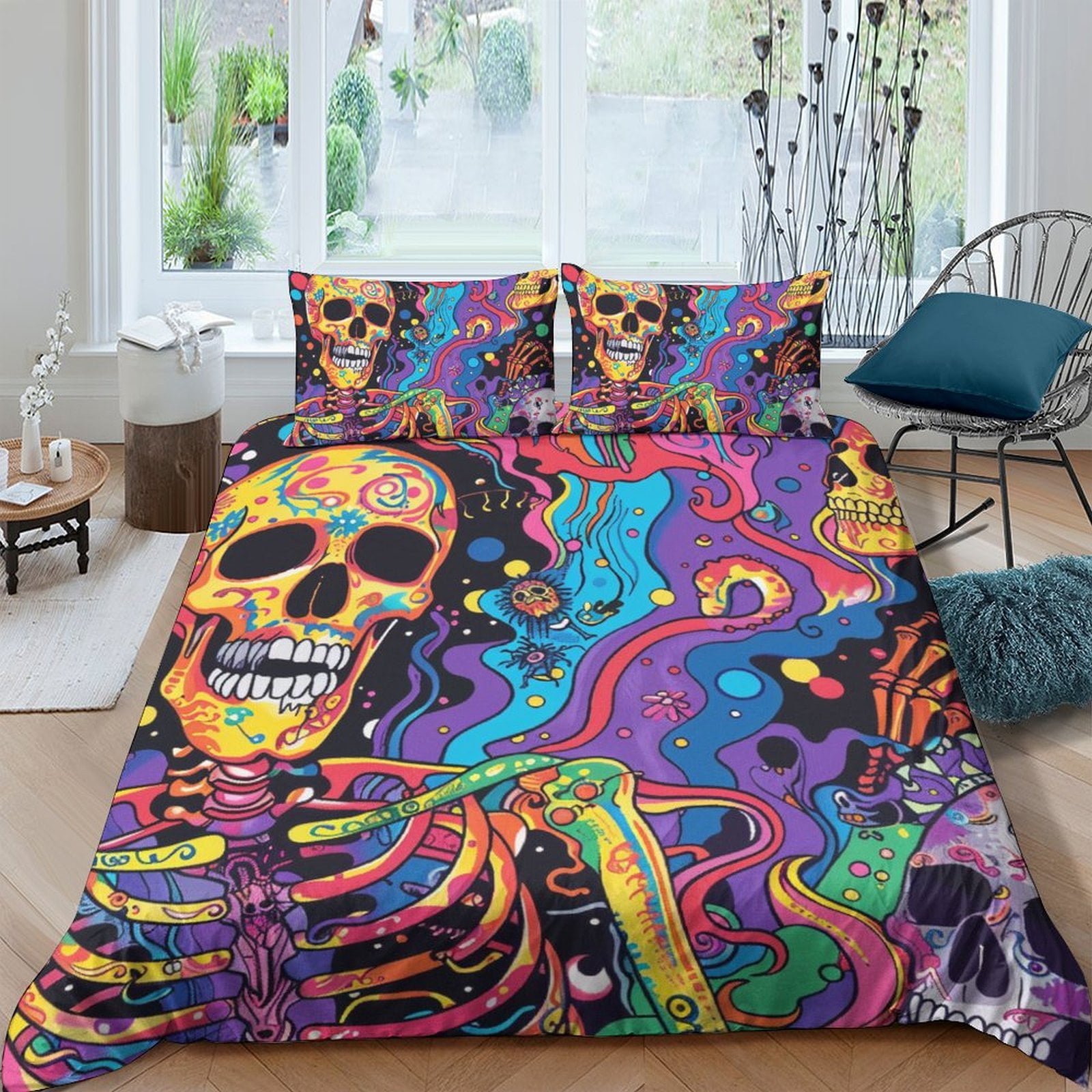 Duvet Cover Set Home Textiles Skull Printed Bedspreads Boy Man Creative ...