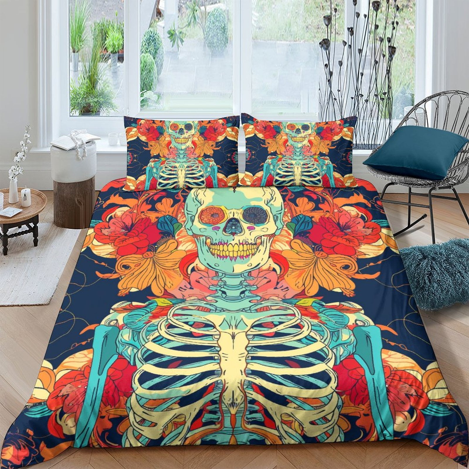 Duvet Cover Set Home Textiles Skull Printed Bedspreads Boy Man Creative ...