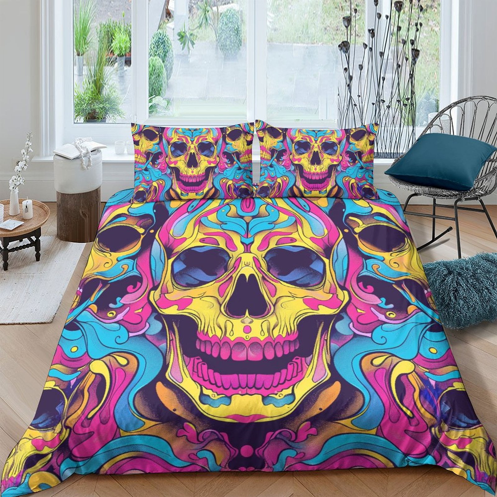 Duvet Cover Set Home Textiles Skull Printed Bedspreads Boy Man Creative ...