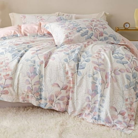Duvet Cover Set King Size Floral Pattern Ultra Soft 100% Cotton Duvet ...