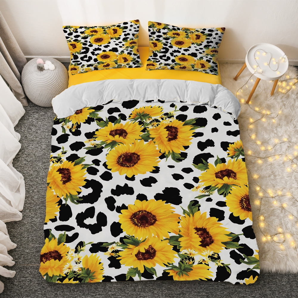 Duvet Cover Set King Size for Kids Adult Room Decor Modern Sunflower ...