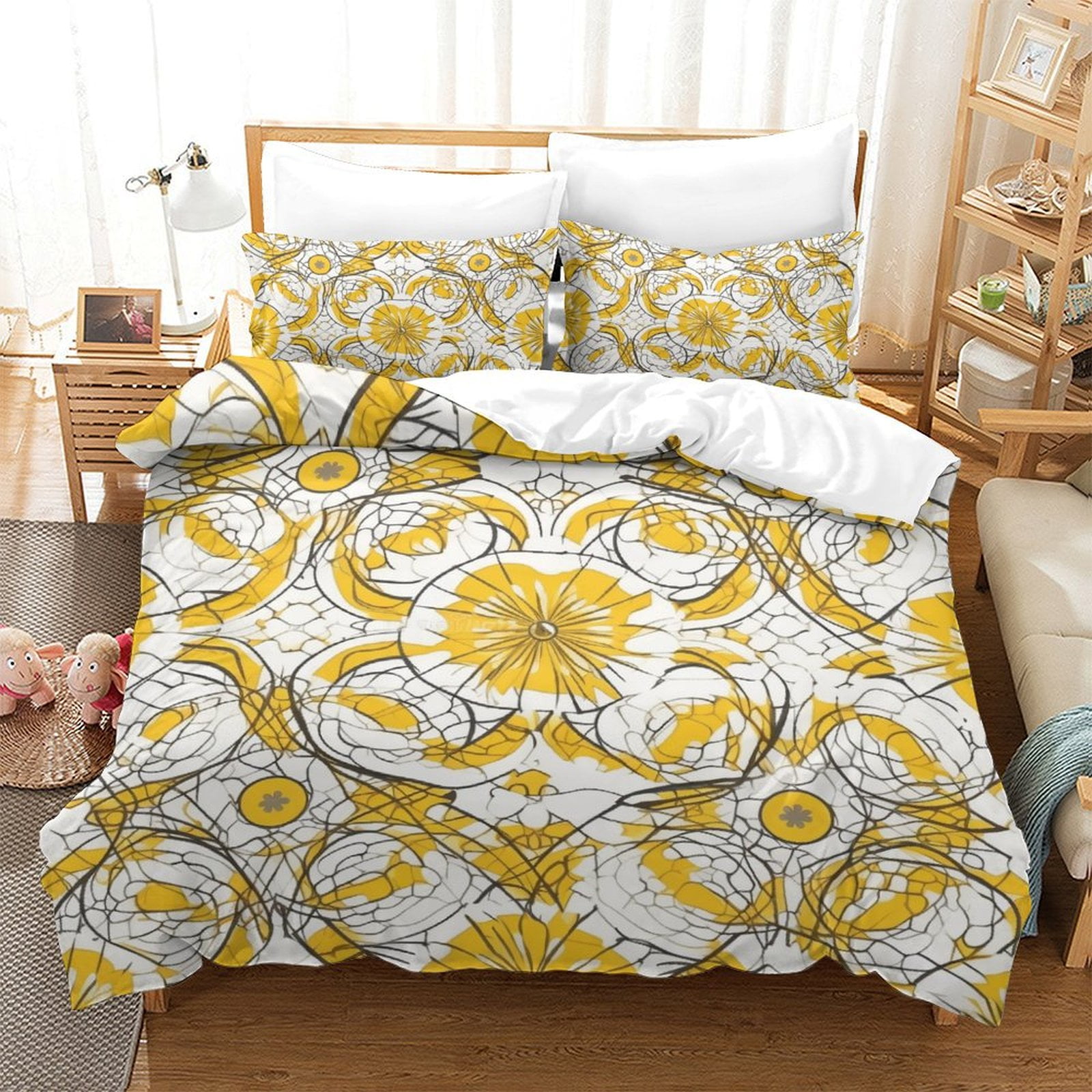 Duvet Cover Set Pink Flower Printed Bedspreads Home Highend Bedroom ...