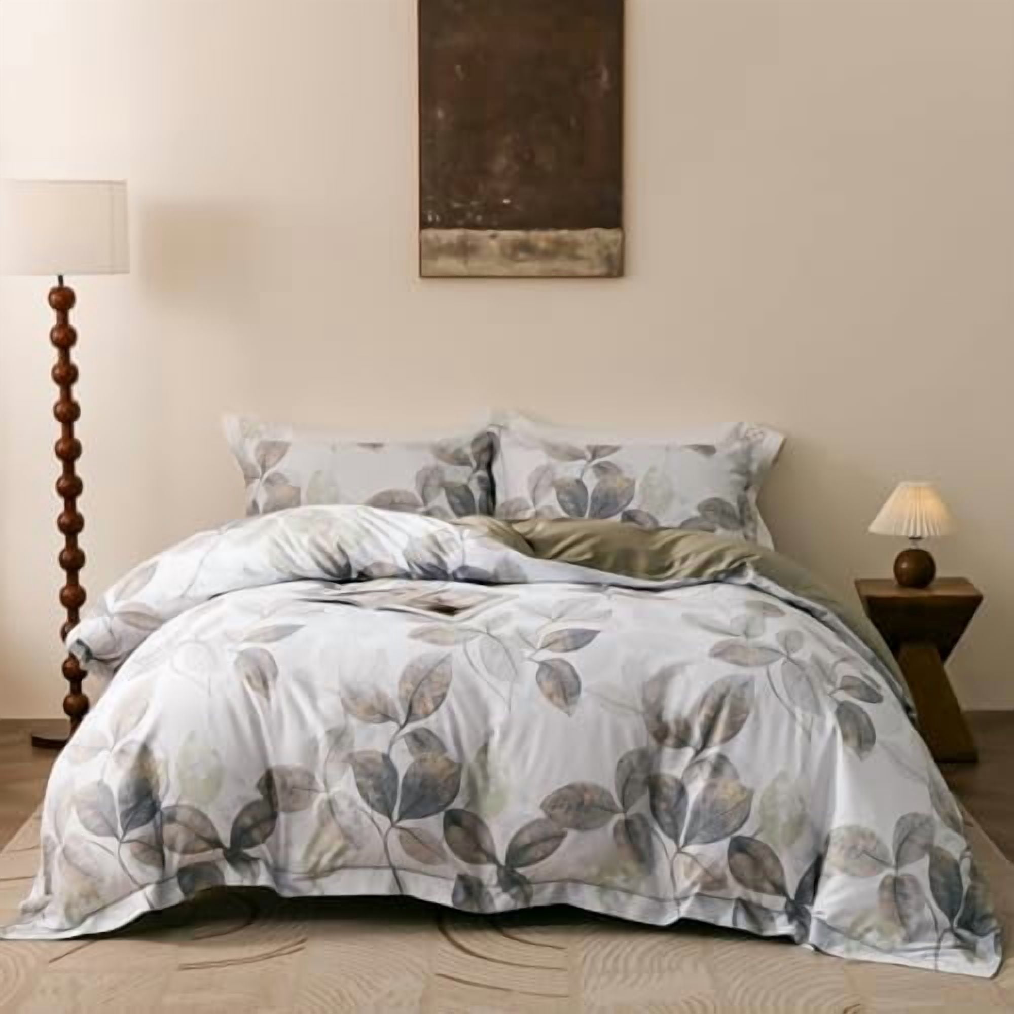 Duvet Cover Set Queen Size Floral Pattern 500 Thread Count Ultra Soft ...