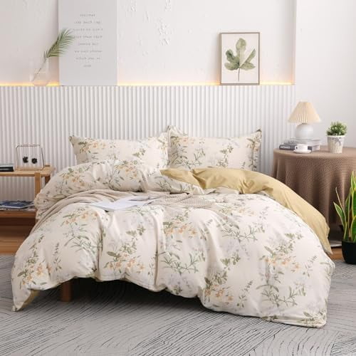 Duvet Cover Set Queen Size Floral Pattern 600 Thread Count Ultra Soft ...