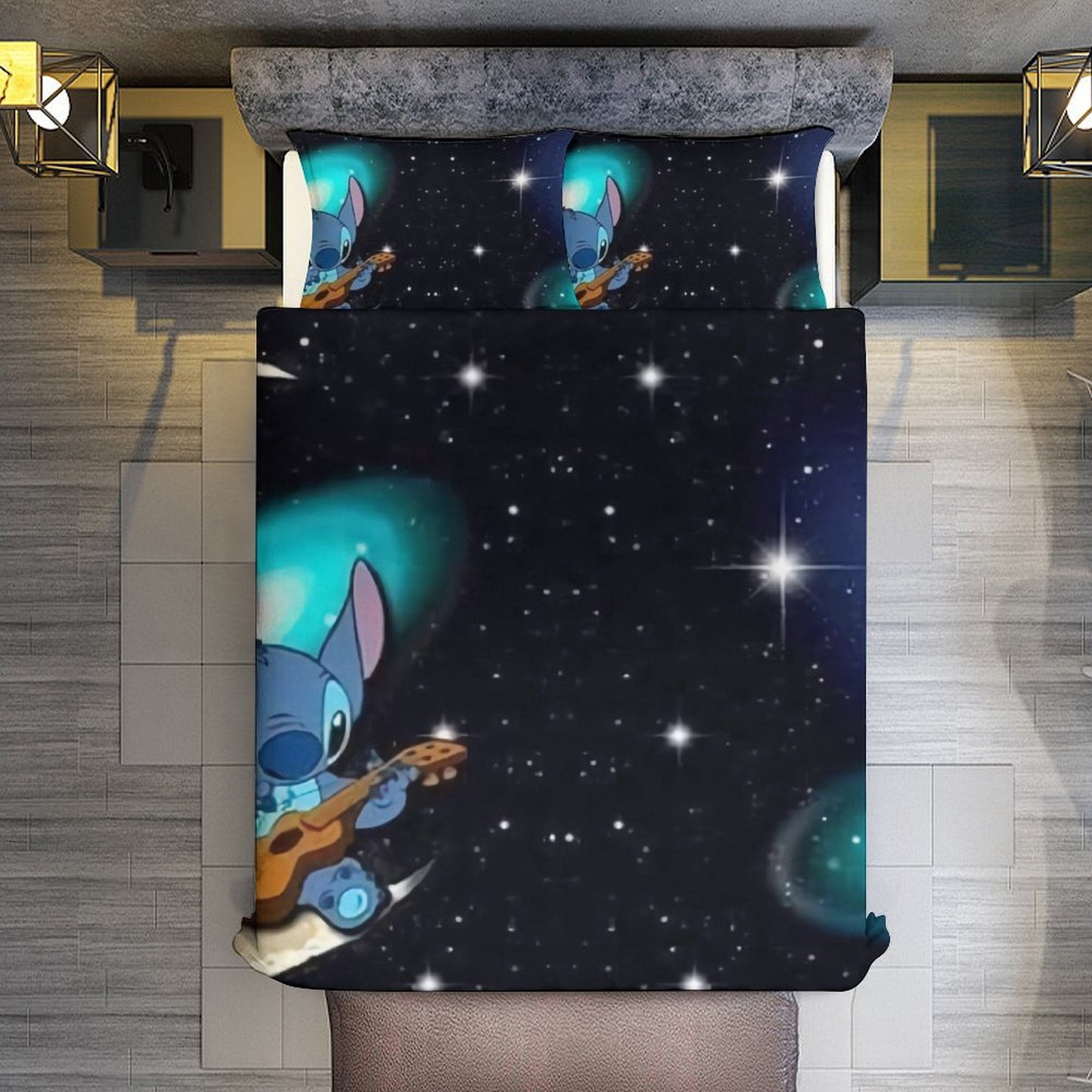 Duvet Cover,Stitch in The Starry Sky And Galaxy Bed Sheets for Boys ...