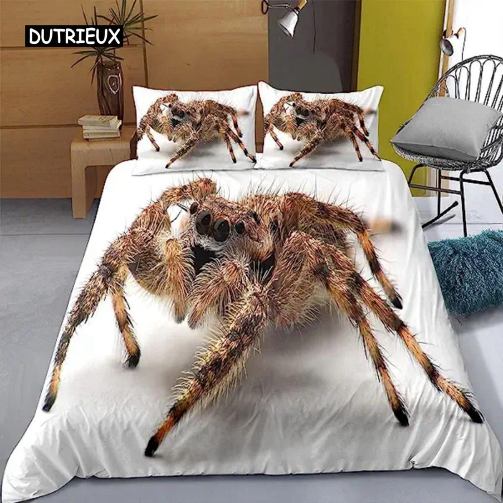 Duvet Cover Tarantula Microfiber Black Brown Spider Comforter Cover Set ...