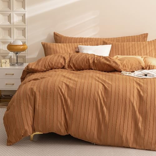Duvet Cover Twin Size Rust - 3PCS Boho Striped Duvet Cover Set ...