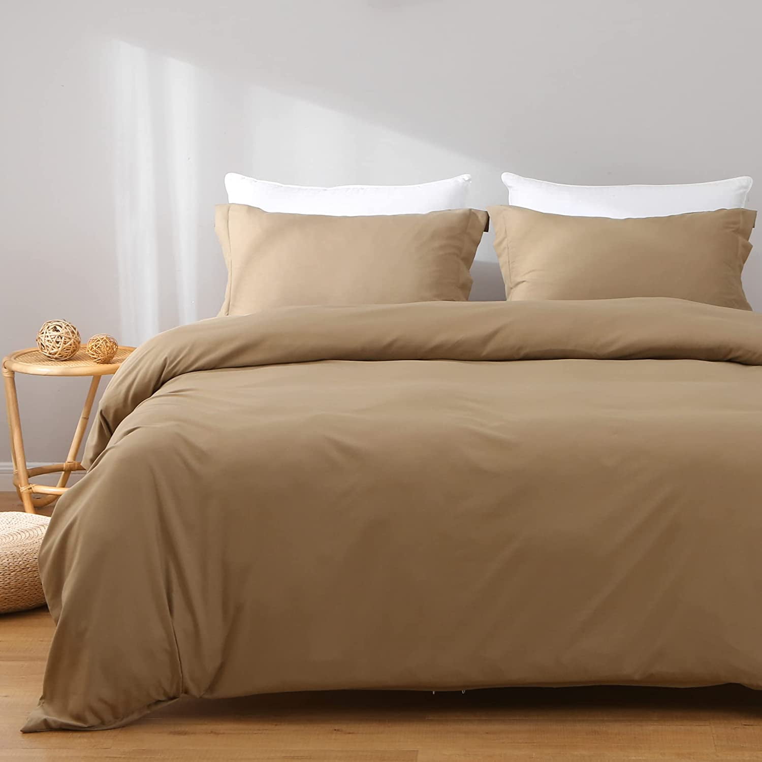 Duvet Cover Twin Size Taupe Modern Minimalist Style Solid Color Bedding ...