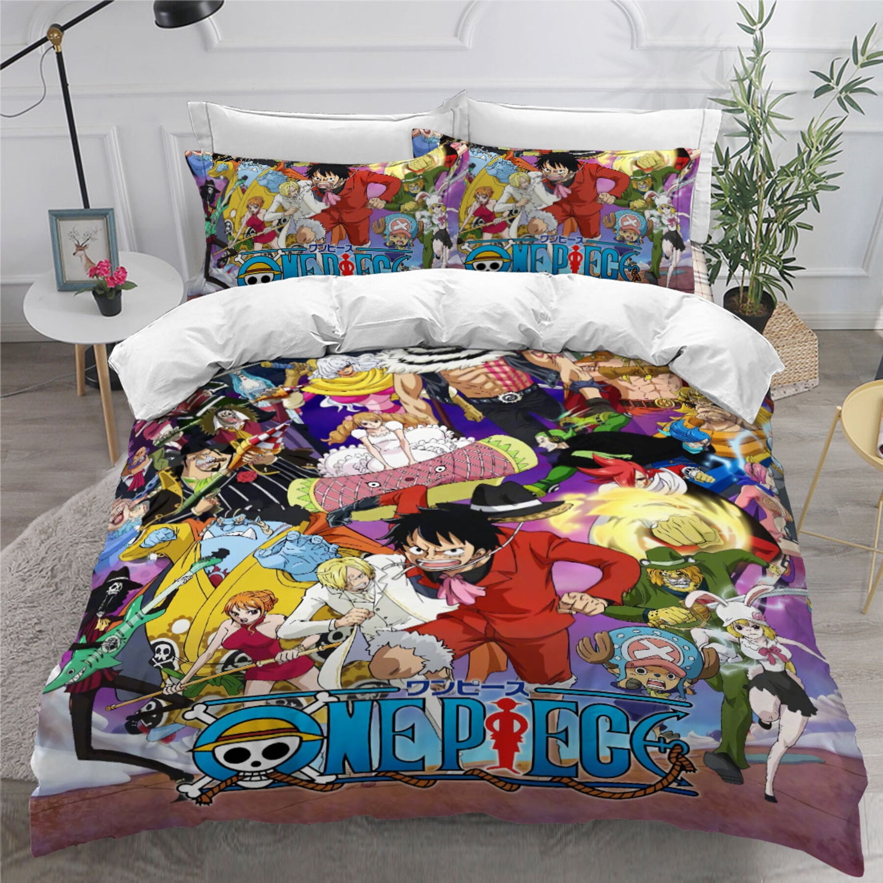 Duvet Cover and Pillowcase Set Colorful Bedding Featuring Nami & Hat ...
