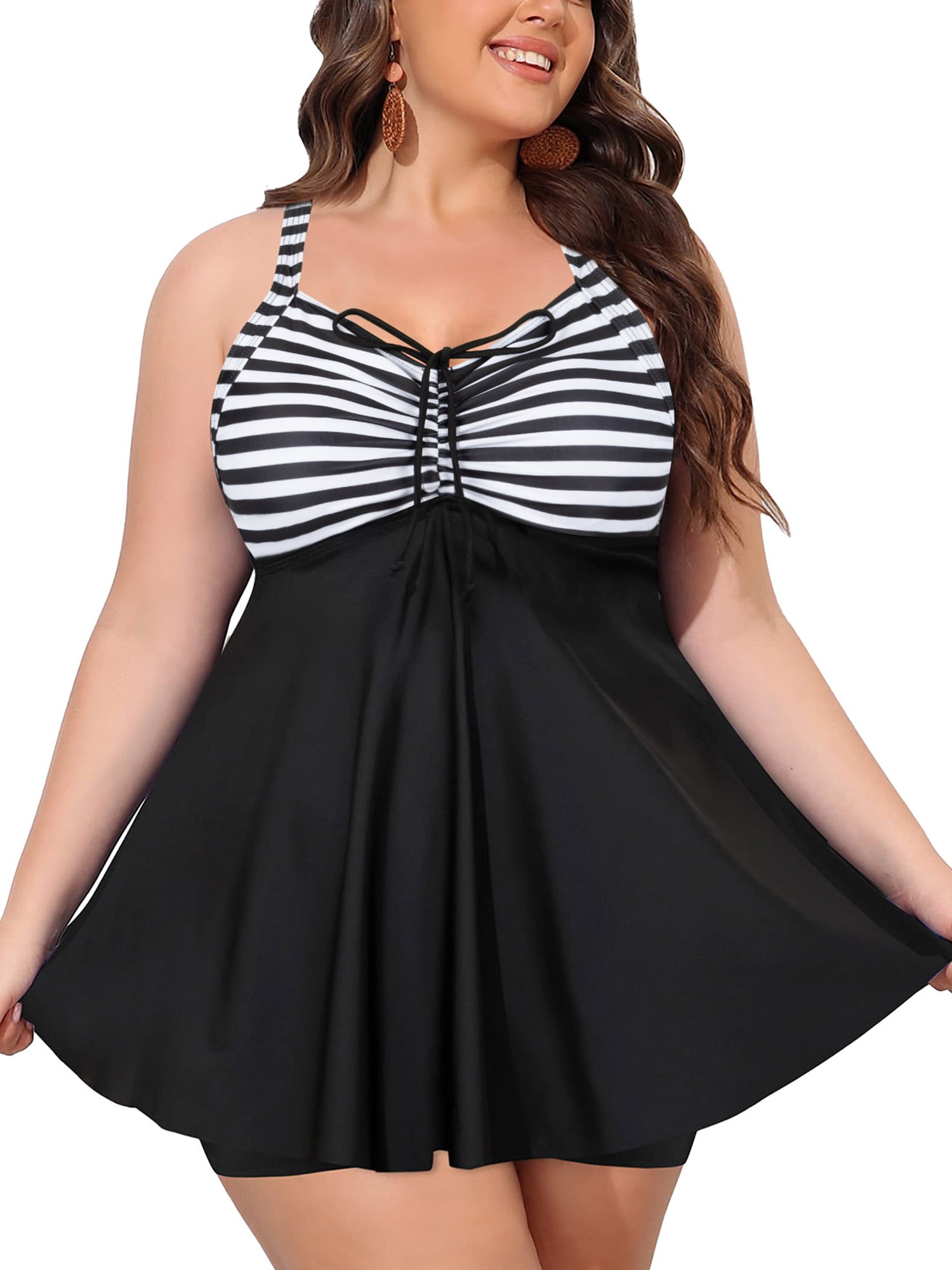 Duvowe Plus Size Swimsuits for Women Two Piece Tankini Bathing Suits ...